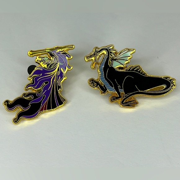 Disney | Jewelry | Disney Loungefly Pin Set Maleficent And Dragon ...